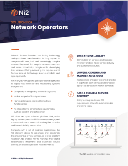 Network Operator Datasheet - Ni2 Solutions